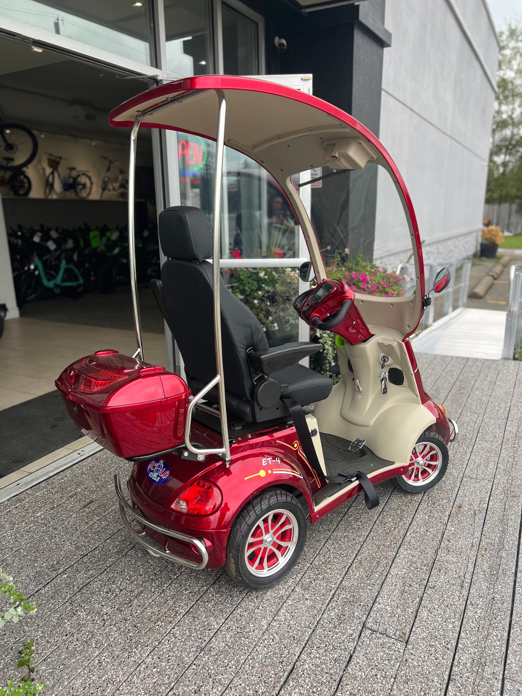 Ecolo ET4 Classic Mobility Scooter with Roof – Ride the Wind Ebikes